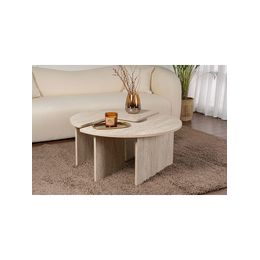 Evila Couchtisch ''Moira'' in Beige - (H)41 x &Oslash; 90 cm - 76% | Tische
