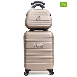 Les P'tites Bombes Les P ́tites Bombes 2tlg. Set: Hardcase-Trolley und Beautycase "Aurelia" in Beige - 68% | Damen-koffer-reisegepaeck