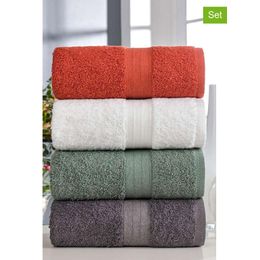 Colourful Cotton 4er-Set: Handt&uuml;cher in Bunt - 71% | Gr&ouml;&szlig;e 50x85 cm | Badtextilien