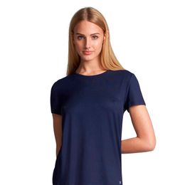 Tom Tailor Damen Tom Tailor T-Shirt &raquo;Florence&laquo; locker, basic, Kurzarm, elastisch, bequem, weich, Viskosemix blau 42 (XL)