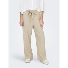 Jacqueline de Yong Jdy Damen JDY Culotte &raquo;JDYSAY MW LINEN BELT PANT WVN NOOS&laquo; Sommerhose mit Leinen beige 42 (XL), N-Gr