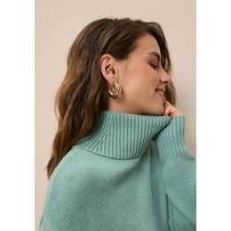 Tamaris Damen Rollkragenpullover in l&auml;ssiger Form mit seitlichen Schlitzen gr&uuml;n 36/38