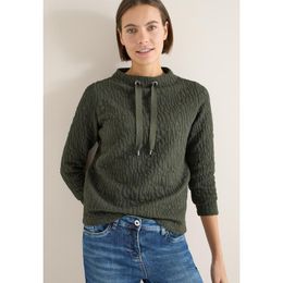 Cecil Damen Sweater, Jacquard Funnel Neck mit Strukturmuster M (40)