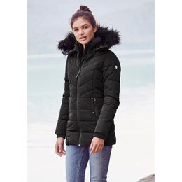 ALPENBLITZ Damen ALPENBLITZ Winterjacke &raquo;Pistengl&uuml;ck&laquo; mit Kapuze leichtes Webmaterial, sportlicher Stil, figurumspielender Schnitt schwarz 42