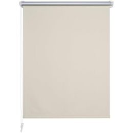 Liedeco Seitenzugrollo verdunkelnd energiesparend ohne Bohren beige Polyester