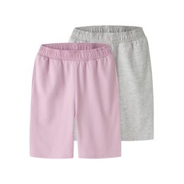 Two Soon Shorts Jungen Gr&ouml;&szlig;e 128 graumeliert / pink