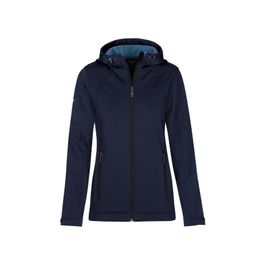 TRIGEMA Damen Softshelljacke &raquo;TRIGEMA Taillierte Softshell&ndash;Kapuzenjacke&laquo; 1 Stk. tlg. blau S