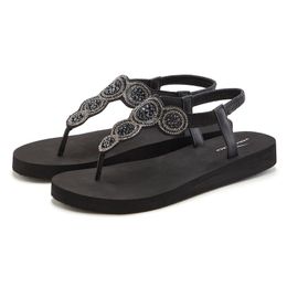 Venice Beach Damen Badezehentrenner &raquo;Sandale, Badeschuh, Badelatsche, Flip Flop, Badeschlappe&laquo; Zehentrenner ultraleicht mit Glitzerdetails VEGAN 