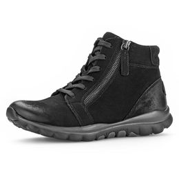 Gabor Rollingsoft Damen Schn&uuml;rboots , Keilabsatz, Komfortboots mit profilierter Gummilaufsohle schwarz 35