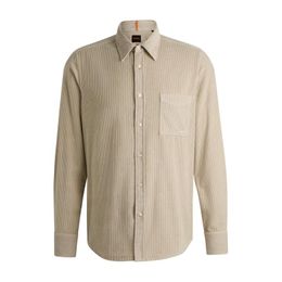 BOSS Orange Herren BOSS Orange Langarmhemd &raquo;Relegant&laquo; mit Logo-Stickerei beige 5XL, N-Gr