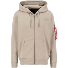 Alpha Industries Herren Kapuzensweatjacke &raquo;Back Print Zip Hoody&laquo; beige XL