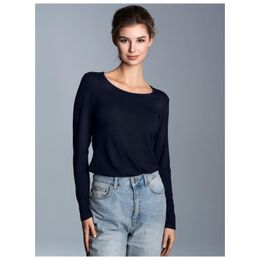 TRIGEMA Damen Longsleeve &raquo;TRIGEMA Shirt aus Viskose Langarm&laquo; 1 Stk. blau XL