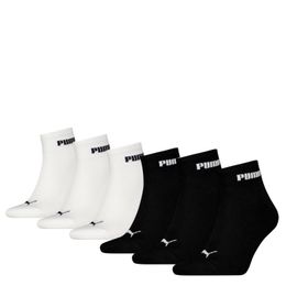 Puma Damen Puma Kurzsocken &raquo;Puma UNISEX CUSH NEXT QUARTER 6P ECOM&laquo; 6er-Pack, mit feuchtigkeitstransportierender Technologie schwarz-wei&szlig; 35-38