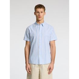 Selected Herren Selected Kurzarmhemd &raquo;SLHREG-SUN SHIRT SS NOOS&laquo; mit Leinen blau M, N-Gr