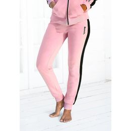 Bench. Loungewear Damen Sweathose mit Seitenstreifen und schmalem Bein, Loungeanzug rosa 36/38, N-Gr