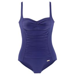Lascana Damen Lascana Badeanzug &raquo;Saphir&laquo; mit Raffungen und Shaping-Effekt blau 38, Cup C