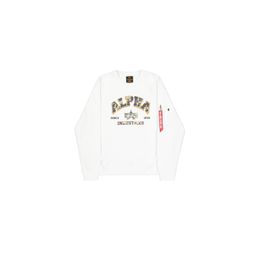 Alpha Industries Herren Sweater &raquo;College Camo Sweatshirt&laquo; wei&szlig; S