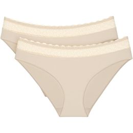 Triumph Damen Tai-Slip &raquo;Feel of Modal&laquo; 2er Pack, seidig-weich, Spitzenbund beige XL