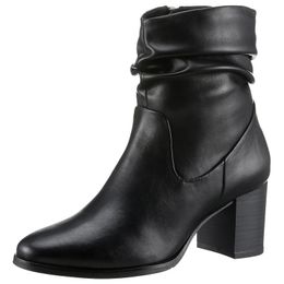 Marco Tozzi Damen Marco Tozzi Stiefelette , Blockabsatz, Businessschuh mit Falten im slouchy Look schwarz 37