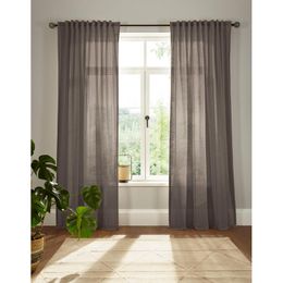 Andas Vorhang &raquo;Elby 2&laquo; Multifunktionsband 1 Stk. tlg. basic, transparent, monochrom, bis 295 cm L&auml;nge braun Jacquard, Baumwolle, Polyester