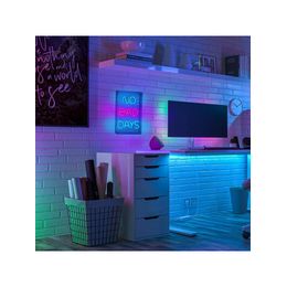 N&auml;ve n&auml;ve LED-Schriftleuchte "No bad days" in Blau/ Pink - (B)18 x (H)30 cm - 51% | Lichterketten-dekobeleuchtung