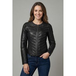 Mauritius Damen Lederjacke &raquo;MWSuri&laquo; im Materialmix, Mesh-Eins&auml;tze schwarz 3XL Trachtenmode