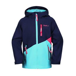 Peek U Regenjacke "Hazel" in T&uuml;rkis/ Dunkelblau - 51% | Gr&ouml;&szlig;e 164 | Kinder-outdoor-jacken