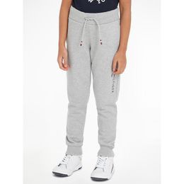 Tommy Hilfiger Kinder Jogginghose mit Logo-Schriftzug auf dem Bein grau 80, N-Gr