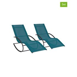 Inkazen 2er-Set: Gartenliegen in T&uuml;rkis - (B)154 x (H)85 x (T)59 cm - 63% | Garten-moebel