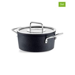 Fissler 2tlg. Set: Kochtopf "Adamant " in Schwarz - &Oslash; 24 cm - 20% | Kochgeschirr