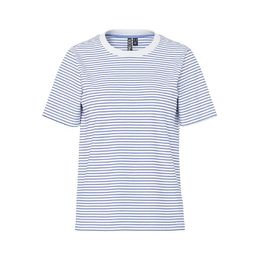 Pieces Shirt "Pcria" in Wei&szlig;/ Blau - 29% | Gr&ouml;&szlig;e XL | Damen-tops