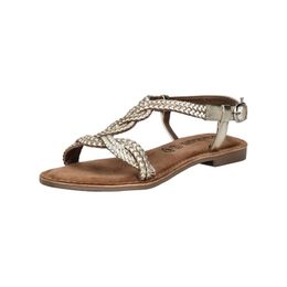 Lazamani Damen Riemchensandale &raquo; Sandalen Leder&laquo; gold 37