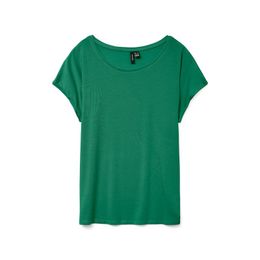 V&eacute;ro Moda Vero Moda Damen Rundhalsshirt &raquo;VMAVA PLAIN SS TOP GAJRS NOOS&laquo; Materialmix, regular fit gr&uuml;n L