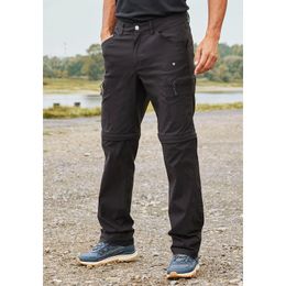 John Devin Herren Trekkinghose Wanderhose mit Zipp- Off Beinen schwarz 48, N-Gr