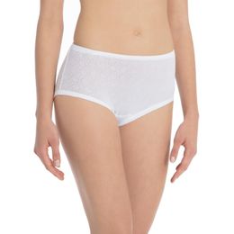 Calida Damen Calida Taillenslip &raquo;Iconics&laquo; -, Ajour-Muster, Feinripp-Qualit&auml;t, Baumwolle, elastischer Bund wei&szlig; 40