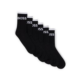 BOSS Herren BOSS Businesssocken &raquo;6P QS Stripe CC&laquo; Packung, 6er, 6 Paar tlg. mit BOSS Schriftzug schwarz 39-42