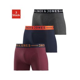 Jack & Jones Jack & Jones Herren Boxer &raquo;JAC Lichfield Trunks&laquo; Packung, 3 Stk. mit kontrastfarbigem Bund bunt S, 3 Stk.