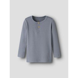 name it Jungen Langarmshirt &raquo;NMMKAB LS TOP NOOS&laquo; Im Henley-Stil - mit kurzer Knopfleise, normal geschnitten blau 98