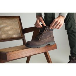 Dockers by Gerli Herren Dockers by Gerli Winterboots Workerboots, Schn&uuml;rstiefel mit Blockabsatz braun 42