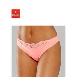 Nuance Damen Slip 2 Stk. mit Spitzeneinsatz vorne rosa 36/38, 2 Stk.
