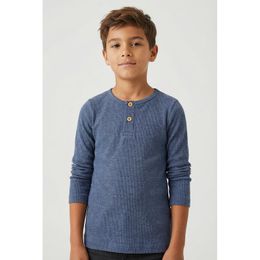 name it Jungen Langarmshirt &raquo;NMMKAB LS TOP NOOS&laquo; Im Henley-Stil - mit kurzer Knopfleise, normal geschnitten 98