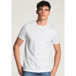Calida Herren Calida T-Shirt &raquo;Natural Benefit&laquo; 2er Pack, Modern Fit, Single Jersey, Kurzarm, Rundhals-Ausschnitt wei&szlig; L (52/54)