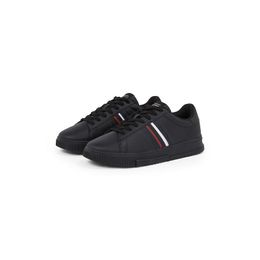 Tommy Hilfiger Herren Sneaker &raquo;MODERN CUPSOLE STRIPES LTH&laquo; , Freizeitschuh, Halbschuh, Schn&uuml;rer mit seitlichen Streifen schwarz 45