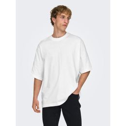 Only & Sons Only & Sons Herren ONLY & SONS Rundhalsshirt &raquo;ONSMILLENIUM OVZ SS TEE NOOS&laquo; wei&szlig; L