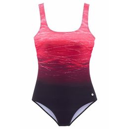 Lascana Damen Lascana Badeanzug mit Batikprint und Shaping-Effekt rot 38, Cup C