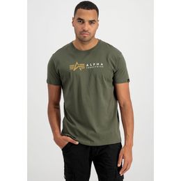 Alpha Industries Damen Kurzarmshirt &raquo;Alpha Label T&laquo; gr&uuml;n S
