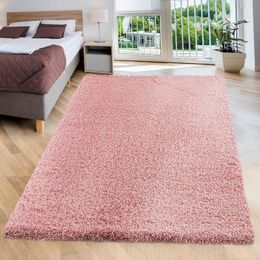 Sanat Hochflor-Teppich &raquo;LOCA&laquo; rechteckig 30 mm H&ouml;he Wohnzimmer, Langflor, Shaggy, Schlafzimmer rosa Kunstfaser