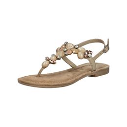 Tamaris Damen Zehentrenner &raquo; Sandalen Veloursleder/Textil&laquo; wei&szlig; 36
