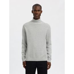 Selected Herren Selected Rollkragenpullover &raquo;SLHDANE LS KNIT STRUCTURE ROLL NECK NOOS&laquo; grau XXL