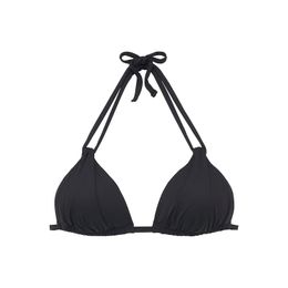 s.Oliver Damen s.Oliver Triangel-Bikini-Top &raquo;Spain&laquo; mit Raffung und Doppeltr&auml;ger schwarz 34, Cup A/B